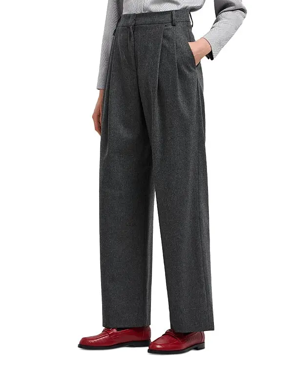 Emporio Armani Wool Blend Pleated Pants