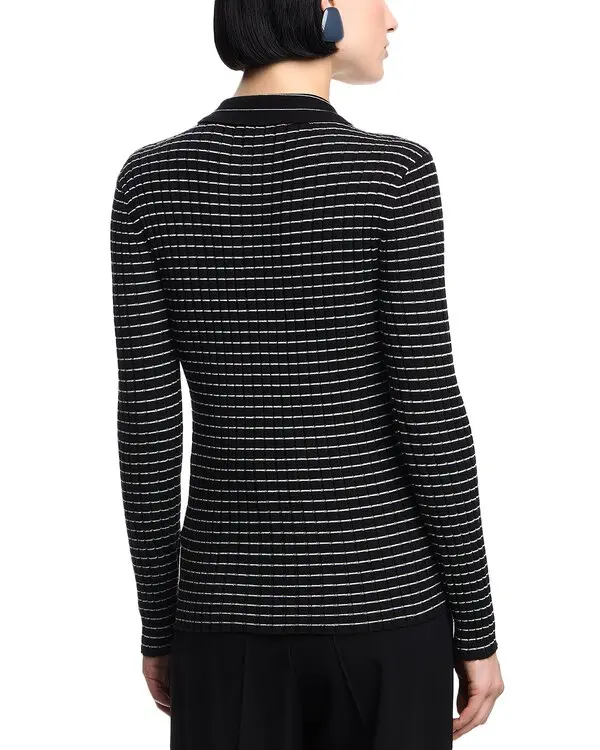 Emporio Armani Ribbed And Striped Cardigan Sweater