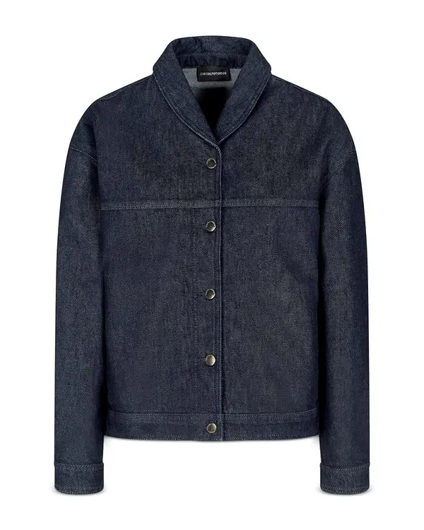 Emporio Armani Dark Denim Rolled-collar Jacket
