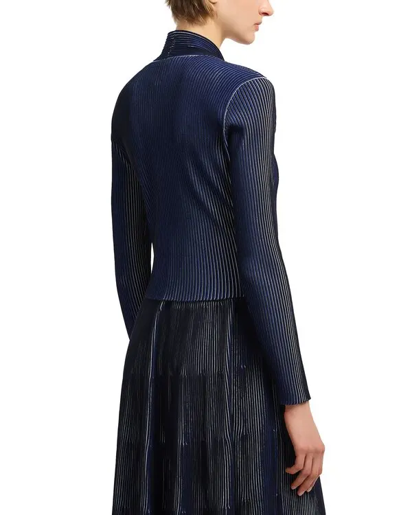 Emporio Armani Bicolor Ribbed Striped Cardigan Sweater