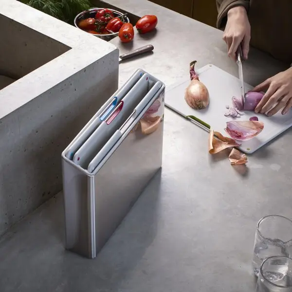 JOSEPH JOSEPH Folio Steel 4 Piece Cutting Board And Case Set