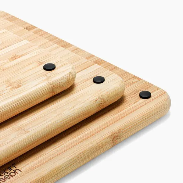 JOSEPH JOSEPH Folio 3 Piece Bamboo Cutting Board Set With Stainless Steel Case