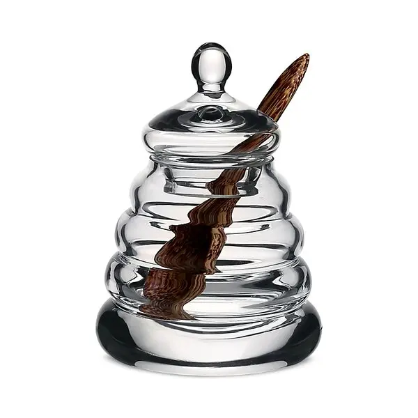 WILLIAM YEOWARD CRYSTAL Classic Honey Jar And Spoon - Clear