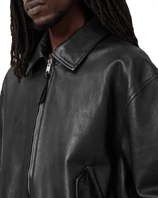 ALLSAINTS Marco Oversized Leather Bomber Jacket