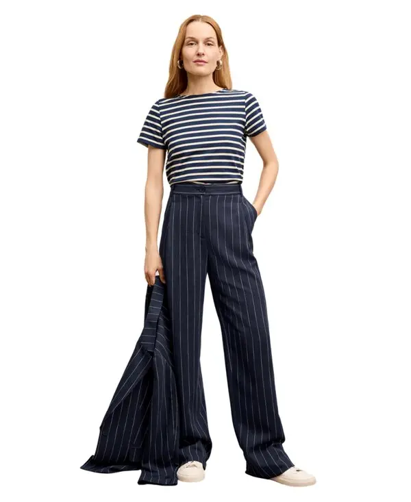 M.M.LAFLEUR Fitz Pleated Pinstripe Trousers