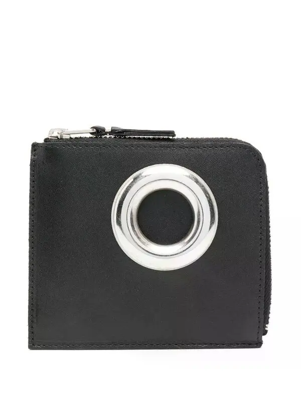 Comme Des Garçons Eyelet-detail Leather Wallet - Black