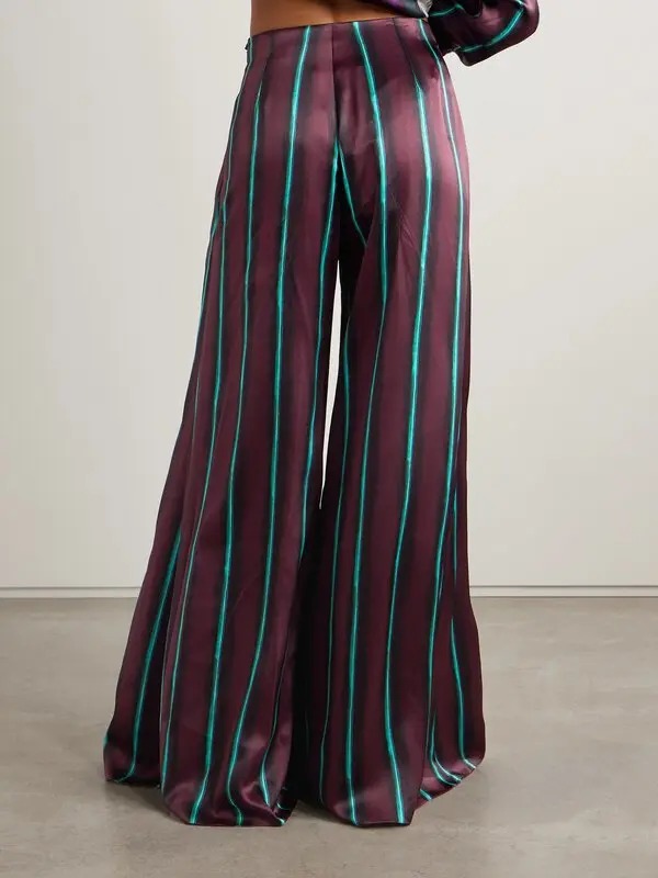ROKSANDA Arneau Striped Silk-satin Wide-leg Pants