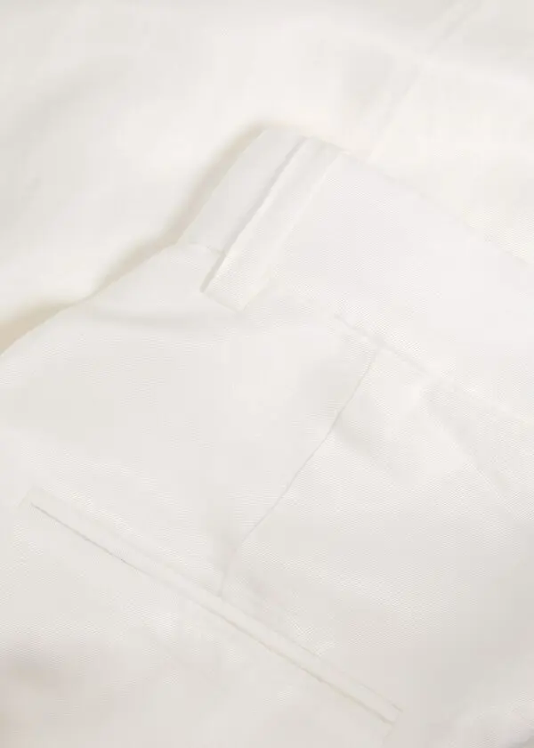 ANINE BING Lou Pleated Satin Trousers - Ivory