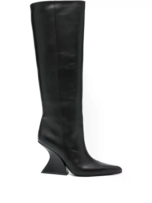 MUGLER 70mm Pointed-toe Sculpted-heel Boots - Black