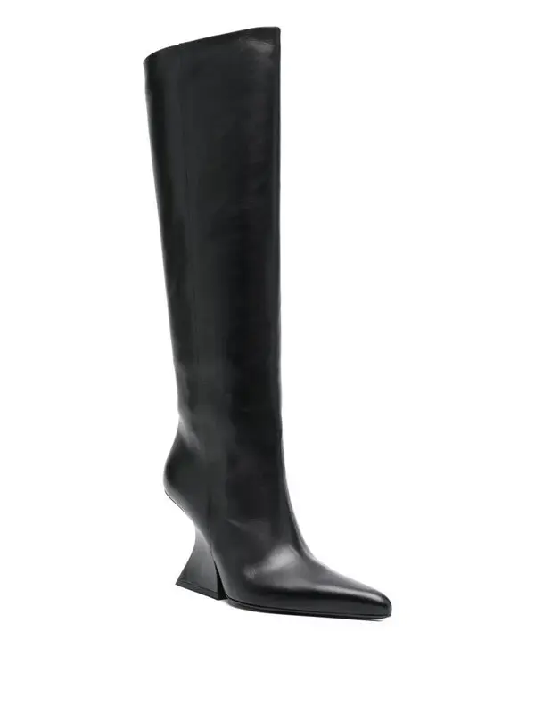 MUGLER 70mm Pointed-toe Sculpted-heel Boots - Black