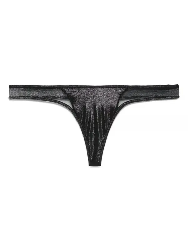 MAISON CLOSE Minuit Thong Bikini Bottoms - Black