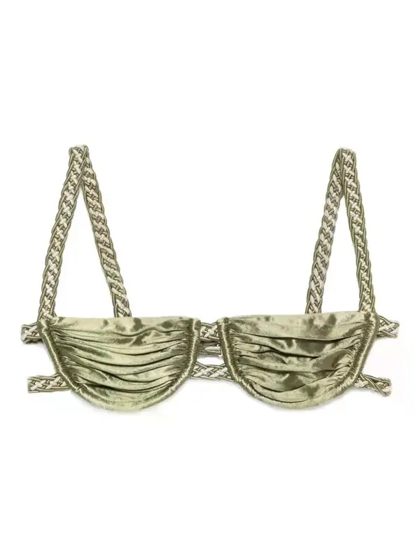 ISA BOULDER Braided Bikini Top - Green