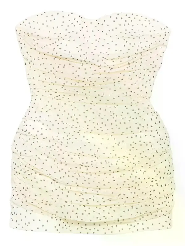 Magda Butrym Polka Dot-pattern Ruched Mini Dress - Neutrals