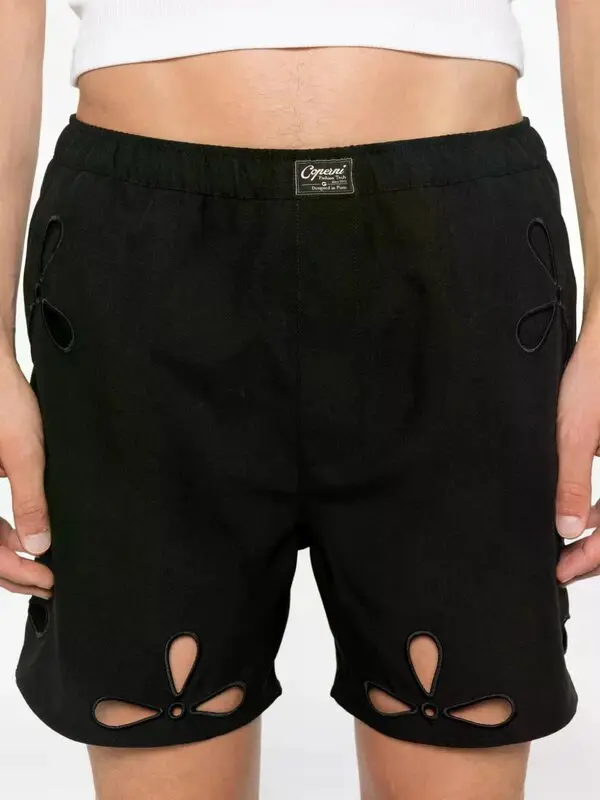 Coperni Petal Cut-out Shorts - Black