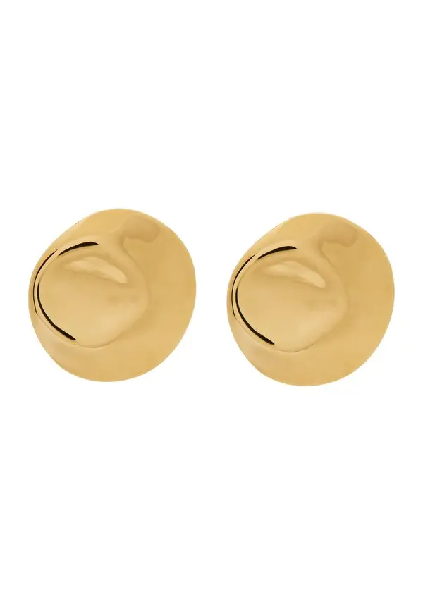 NINA GORDON Dented Medallion 14kt Vermeil Drop Earrings - Gold