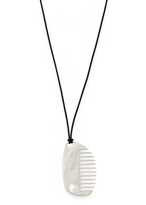 NINA GORDON Comb Sterling Cord Necklace - Silver