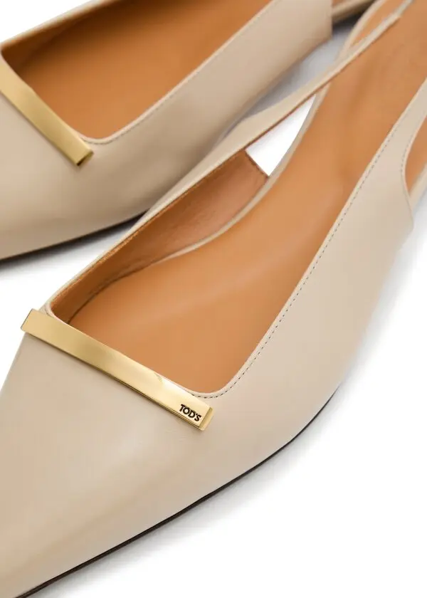 TOD'S Slingback Ballerina Flats - Sand