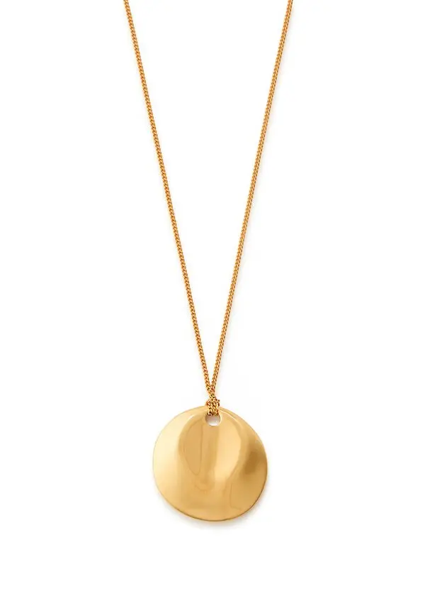 NINA GORDON Dented Medallion 14kt Vermeil Necklace - Gold