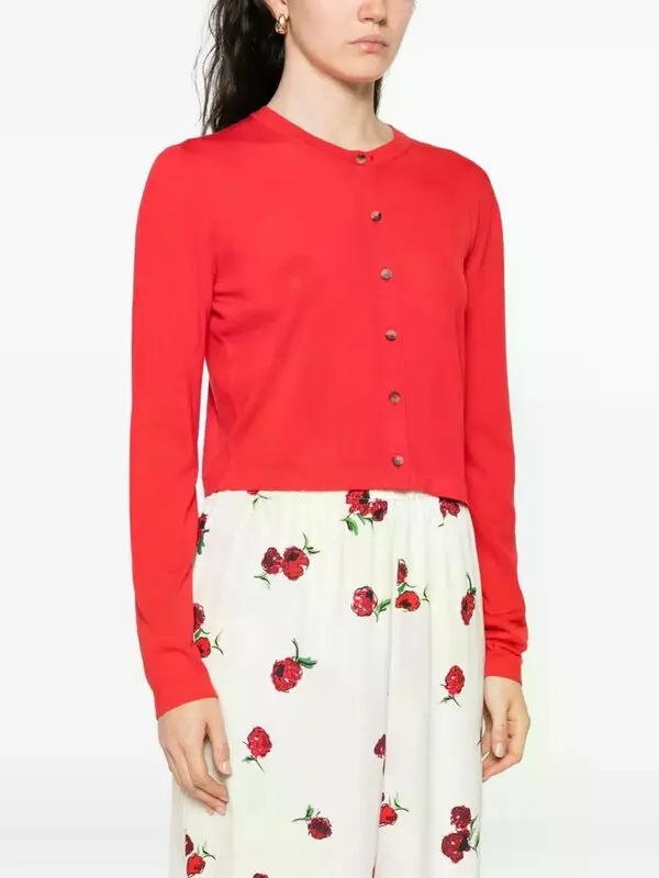 Khaite Brieta Cropped Cardigan - Red
