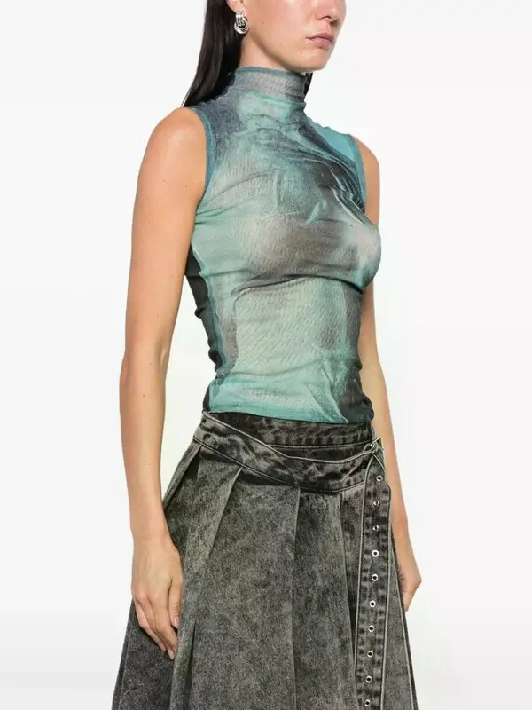 JEAN PAUL GAULTIER Graphic-print High-neck Tank Top