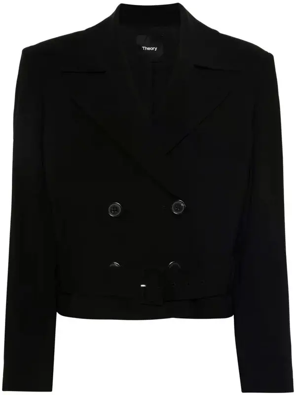 Theory Double-breasted Cropped Jacket