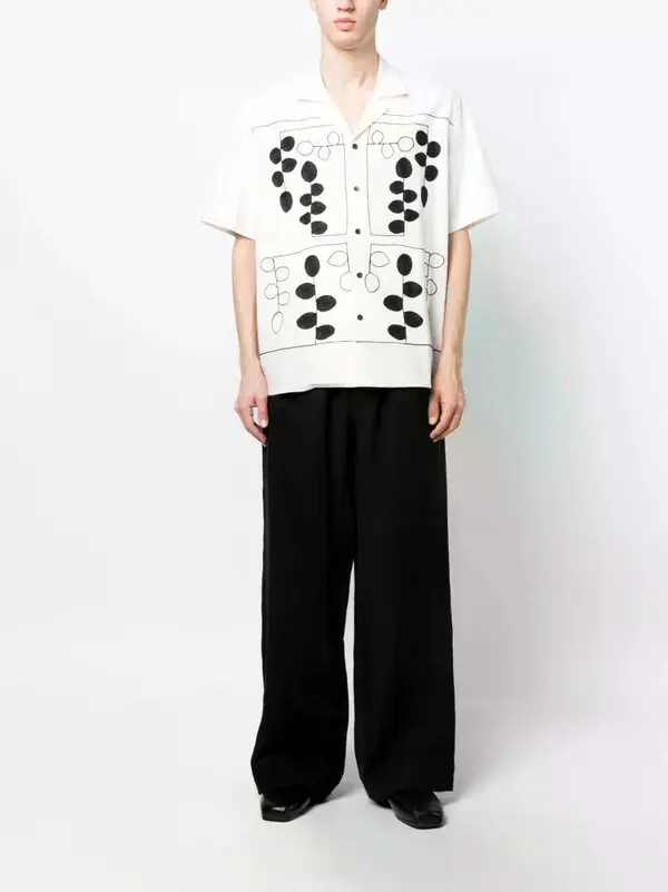 Commas Mid-rise Wide-leg Linen Trousers - Black