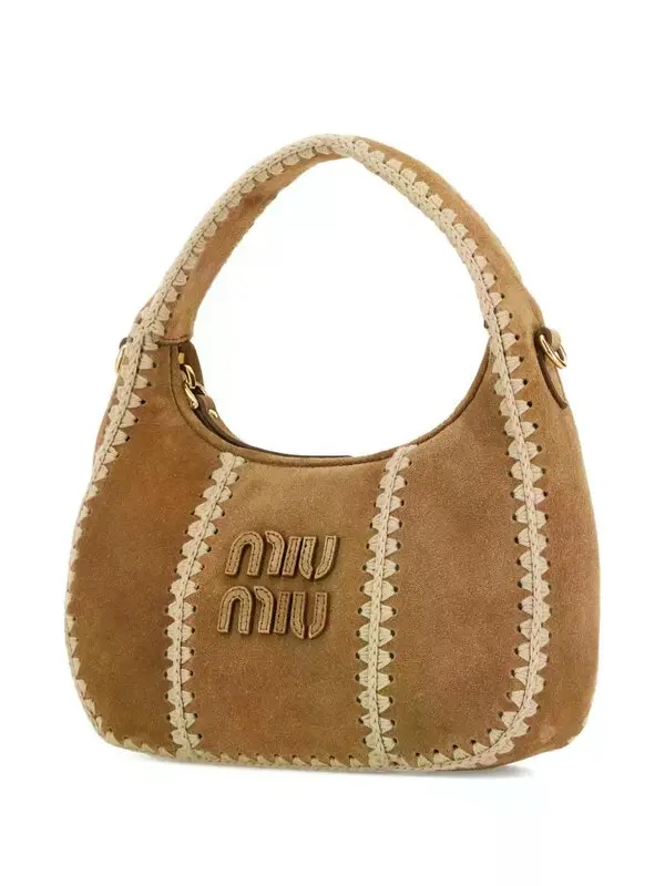 Miu Miu Wander Suede Braided Shoulder Bag