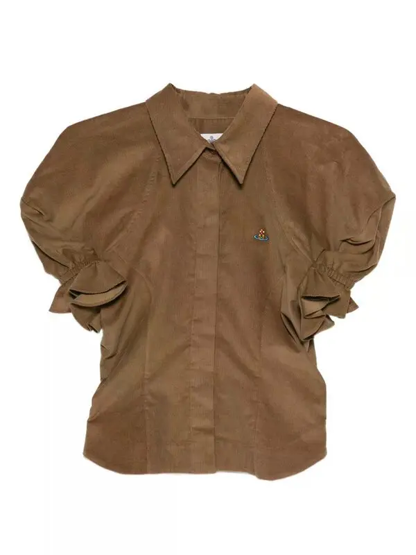 VIVIENNE WESTWOOD Ruffled-sleeve Cotton Top
