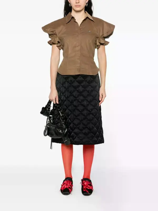 VIVIENNE WESTWOOD Ruffled-sleeve Cotton Top