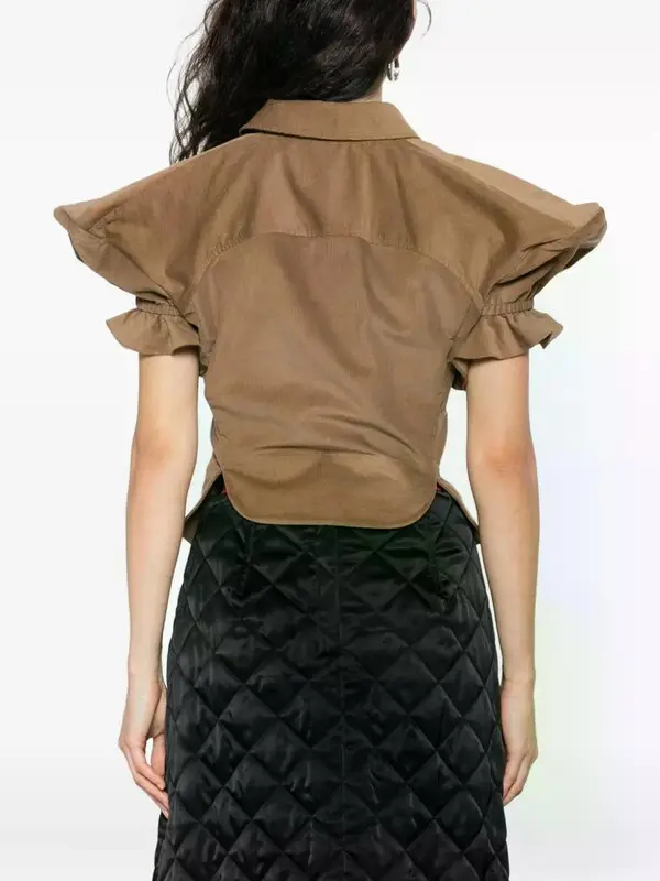 VIVIENNE WESTWOOD Ruffled-sleeve Cotton Top