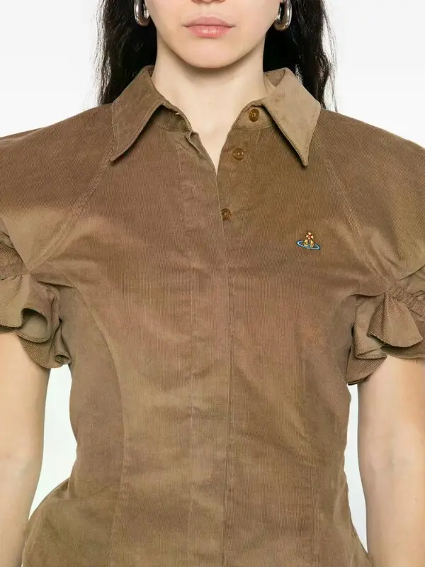 VIVIENNE WESTWOOD Ruffled-sleeve Cotton Top