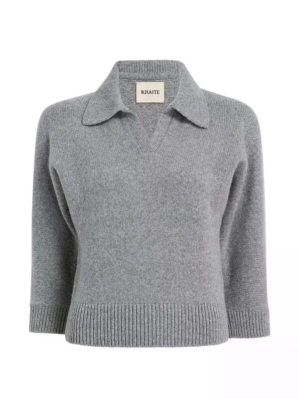 Khaite Polo-neck Cashmere Sweater - Grey