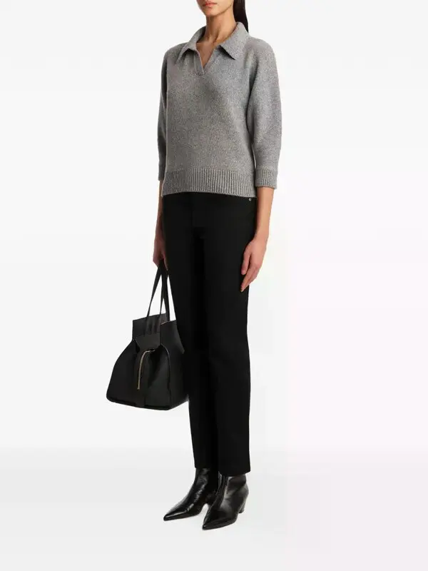 Khaite Polo-neck Cashmere Sweater - Grey