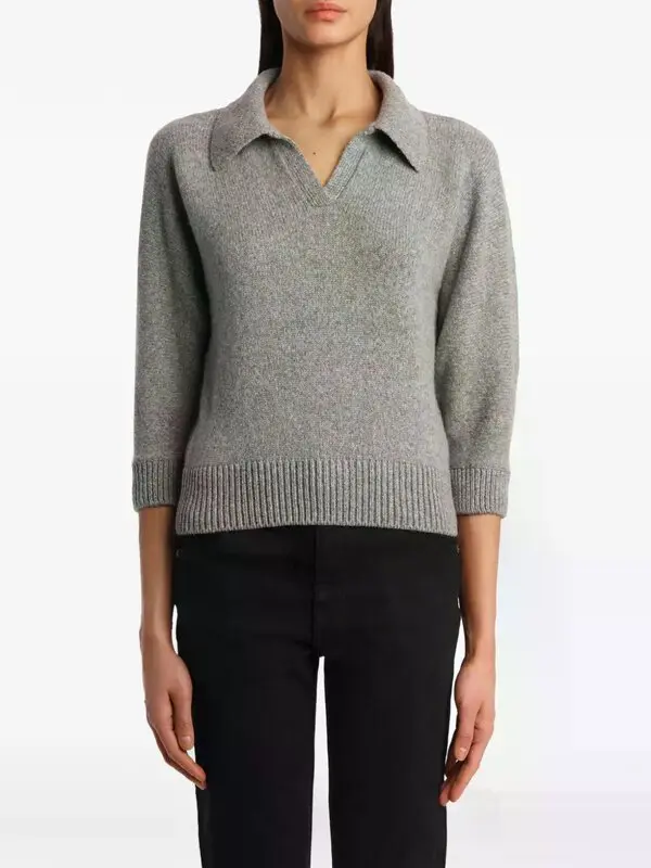 Khaite Polo-neck Cashmere Sweater - Grey