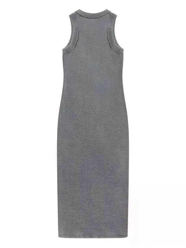 AREA Crystal-embellished Ribbed Midi Dress - Grey