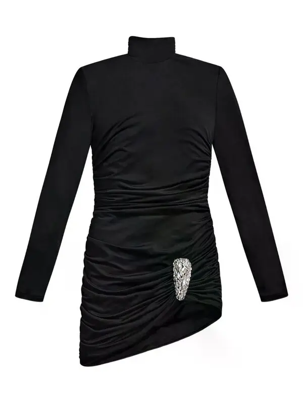 AREA Crystal-embellished Draped Mini Dress