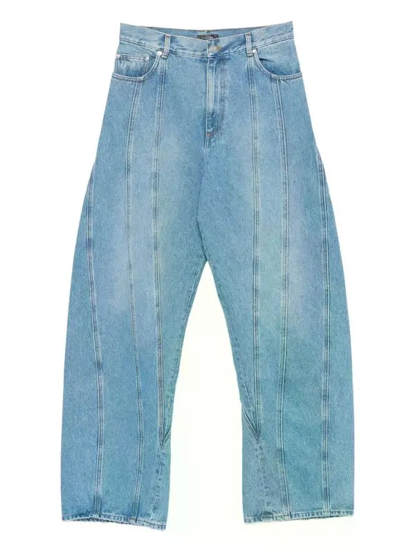 MUGLER Paneled Cotton Jeans