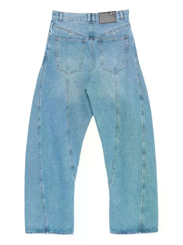 MUGLER Paneled Cotton Jeans