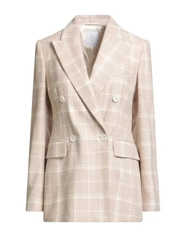 Eleventy Alpaca Wool Blend Blazer With Tartan Pattern - Beige