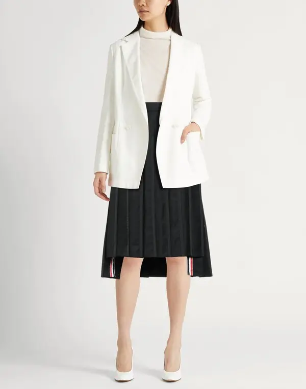 Thom Browne Midi Pleated Wool Skirt
