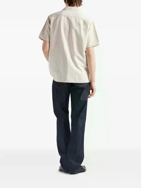 Prada Enamel Triangle-logo Shirt - Neutrals