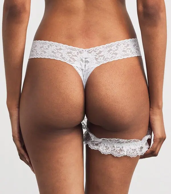 Hanky Panky I Do Original Rise Thong & Garter Set - White | Editorialist