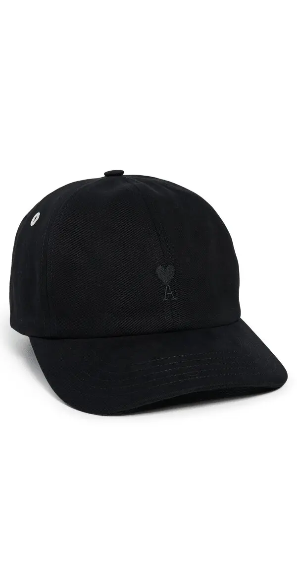 Ami Logo Embroidered Twill Cap - Noir