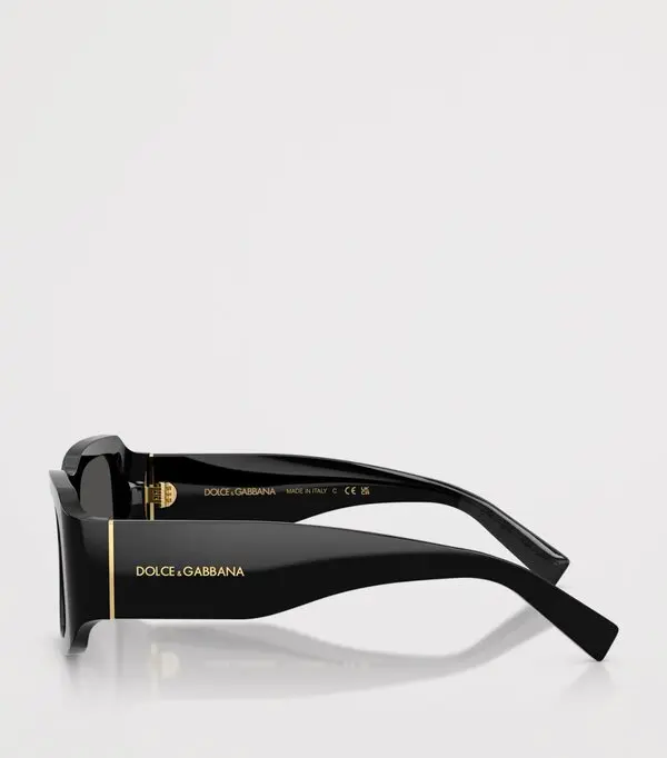 Dolce & Gabbana Acetate Rectangle Sunglasses - Black