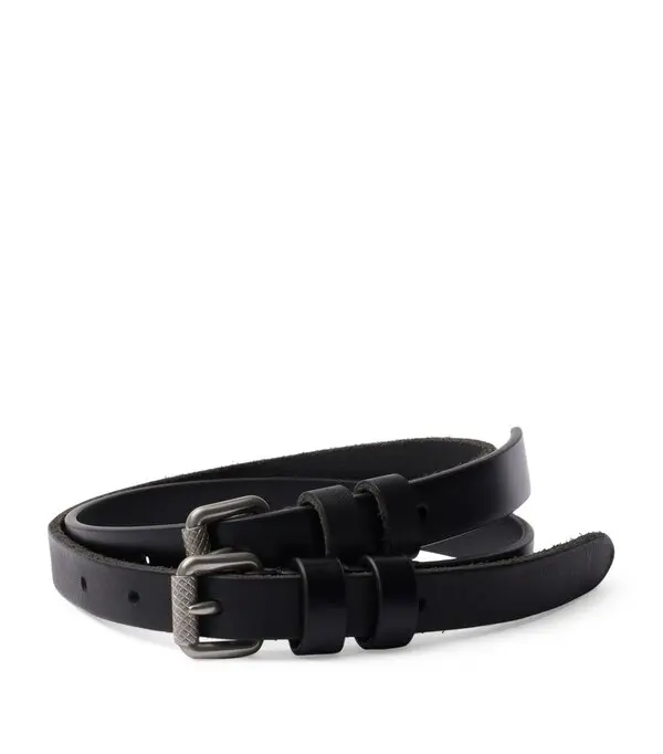 Prada Leather Double-buckle Belt - Black
