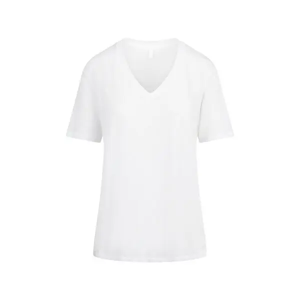 SKIMS Sheer Jersey V-neck T-shirt - Snow