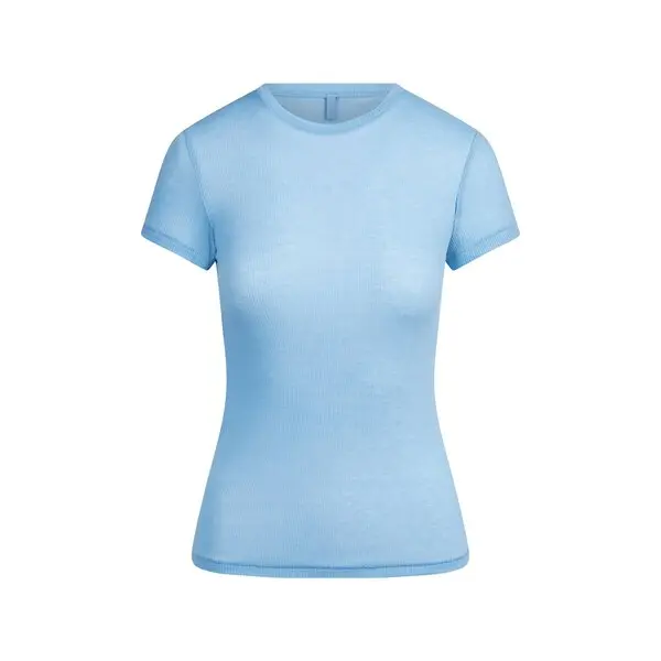 SKIMS Sheer Rib T-shirt - Blue Bell