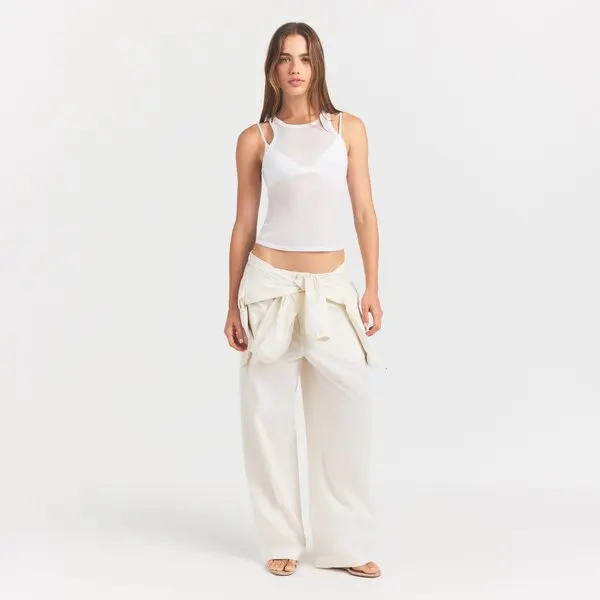 SKIMS Sheer Rib Tank Top - Snow
