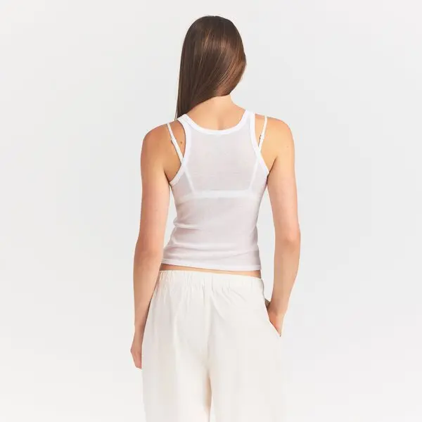 SKIMS Sheer Rib Tank Top - Snow