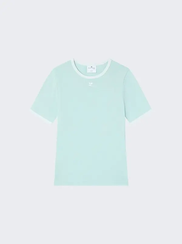 COURRÃ¨GES Signature Contrast Tee - Blue
